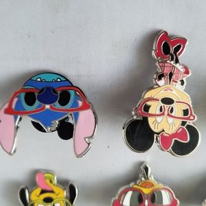 Disney | Other | Disney Trading Pins Nerd Glasses Set Of 6 | Poshmark